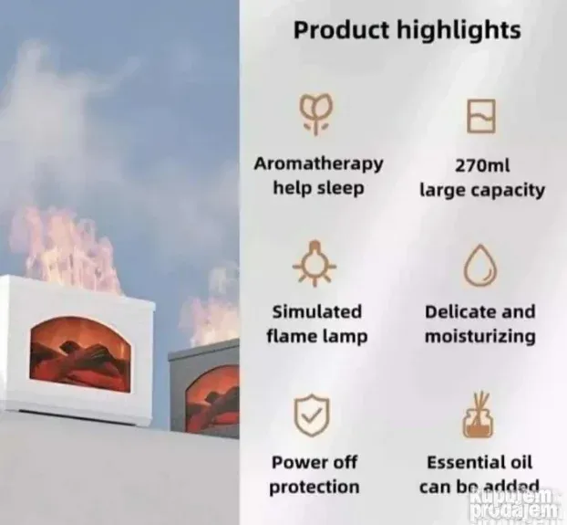 Difuzer u obliku kamina-ovlaživač vazduha kamin - KupujemProdajem