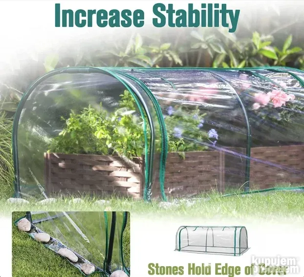 Plastenik za dvoriste sa PVC zastitom - 130cm x 60cm - KupujemProdajem