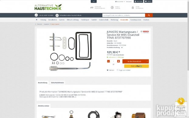 Servisni kit WB5 gorionika Junkers Bosch 8737707990 nov - KupujemProdajem