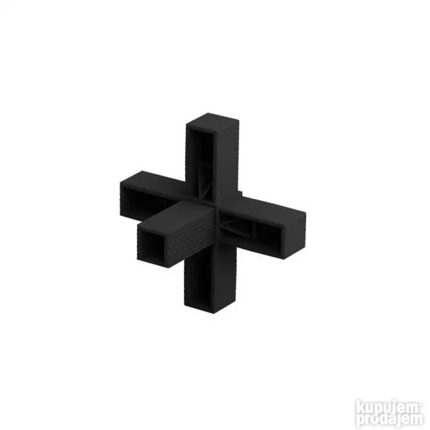 QB PVC Ugao 5 Kraka Crna Quadro Basic Za Otvorene Police - KupujemProdajem