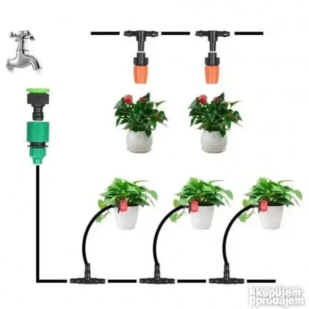 Set za navodnjavanje kap po kap za zalivanje 15m - KupujemProdajem