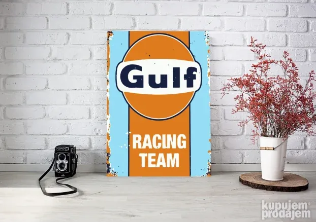 Gulf Racing Team - Retro Tabla - Razne dimenzije - KupujemProdajem