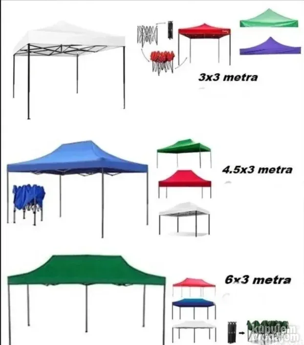 Tende paviljoni harmonika sistem 3x3 4.5x3 6x3 m Novoo - KupujemProdajem