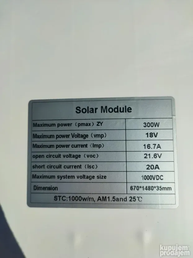 SOLARNI PANEL 300W, 12V; Monokrostalni Solarni Paneli - KupujemProdajem
