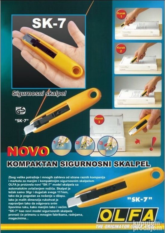 Sigurnosni skalpel 12,5 mm - SK-7 - OLFA (Japan) - KupujemProdajem