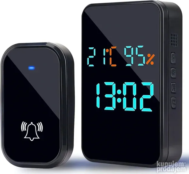 Bezicno zvono za vrata sa prednjim zvonom i termometrom - KupujemProdajem