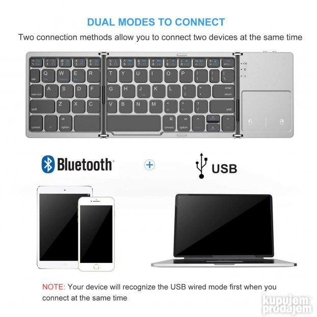 Jelly Comb ALU sklopiva bluetooth tastatura sa touchpad-om ...