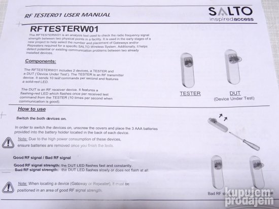 Range Testing Kit Salto RF Tester RFTESTERW01 komplet kaoNov ...