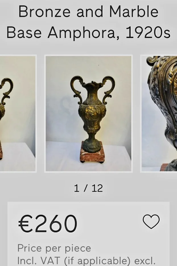 Amfora od bronze, iz 20- tih godina, 17 cm - KupujemProdajem