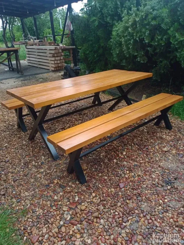 Sto i klupe (drvo-metal), sto i klupe za baštu, sto i klupe ...