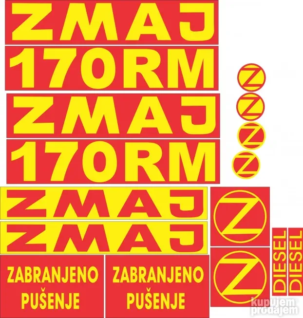 ZMAJ 170 RM - Nalepnice za kombajn - KupujemProdajem