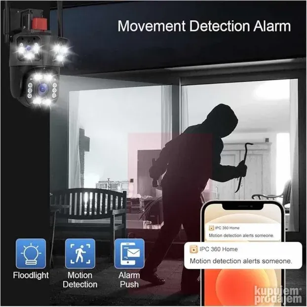 Wifi PTZ IP kamera 8K sa vise sociva 3 ekrana NOVO - KupujemProdajem
