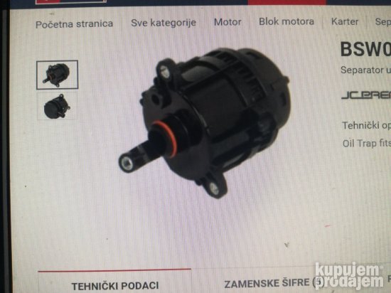 Separator uljnih para Vw Crafter 2.5tdi, 076103593A - KupujemProdajem