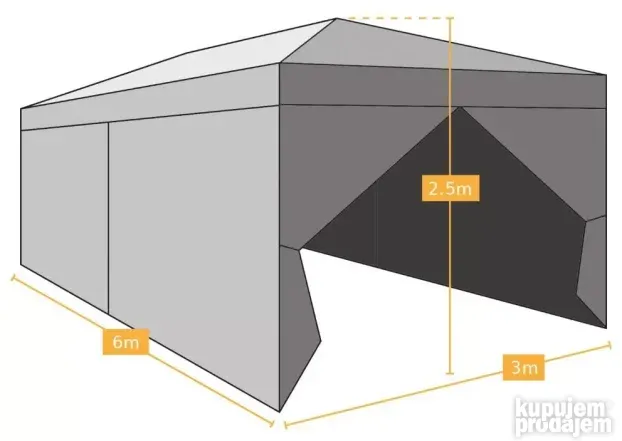 Gazebo Tenda 3 x 6 sa bočnim stranama bela - KupujemProdajem