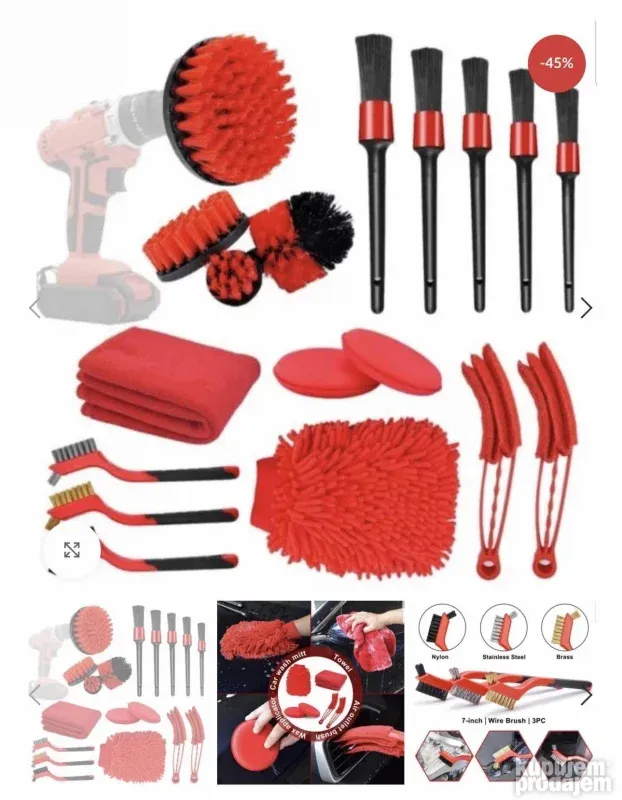Set za auto detailing -profi ciscenje krpe, cetke itd - KupujemProdajem