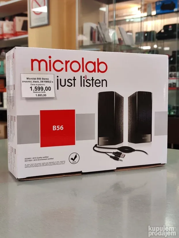 Microlab B56 Stereo zvucnici, black, 3W RMS(2 x 1.5W), USB p - KupujemProdajem