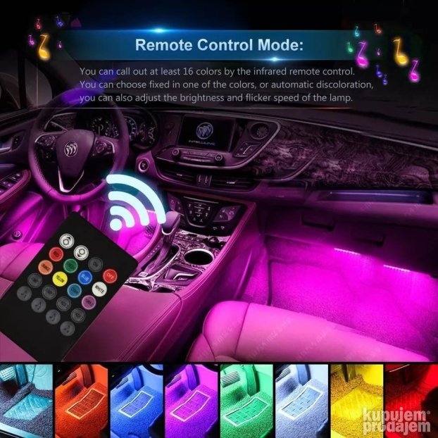 LED RGB Trake za automobil Svetleće trake za kola - KupujemProdajem