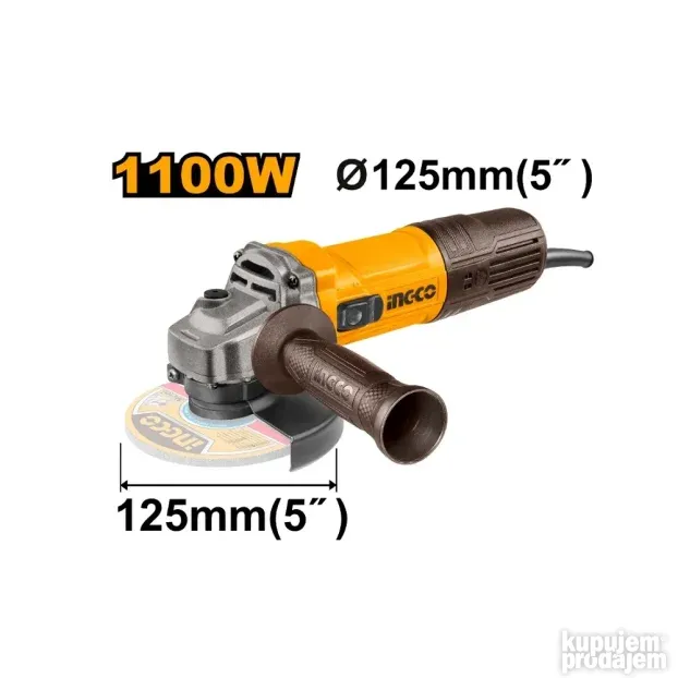 AG110028 Električna ugaona brusilica 125mm SUPER Ingco - KupujemProdajem