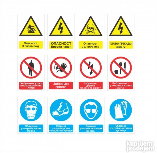 ZNAKOVI Zabrane, Opasnosti, Obaveze - Nalepnice i table - KupujemProdajem