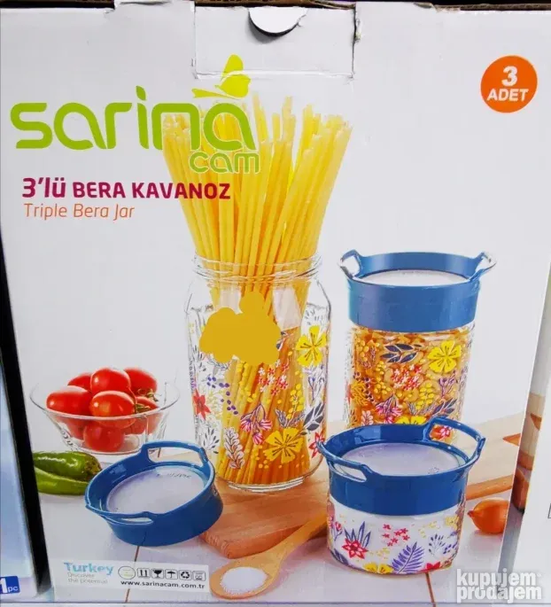 Set 3 staklene tegle za hranu - KupujemProdajem