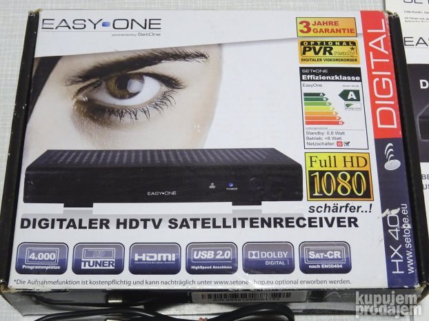 Satelitski digitalni DVB-S2 risiver Easy One HX40 HD kao nov - KupujemProdajem