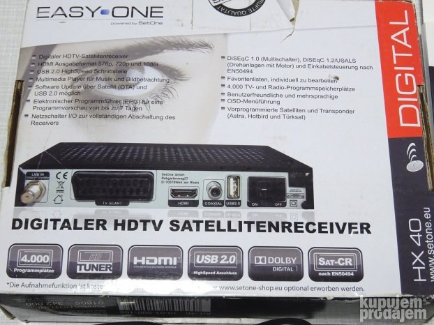 Satelitski digitalni DVB-S2 risiver Easy One HX40 HD kao nov - KupujemProdajem