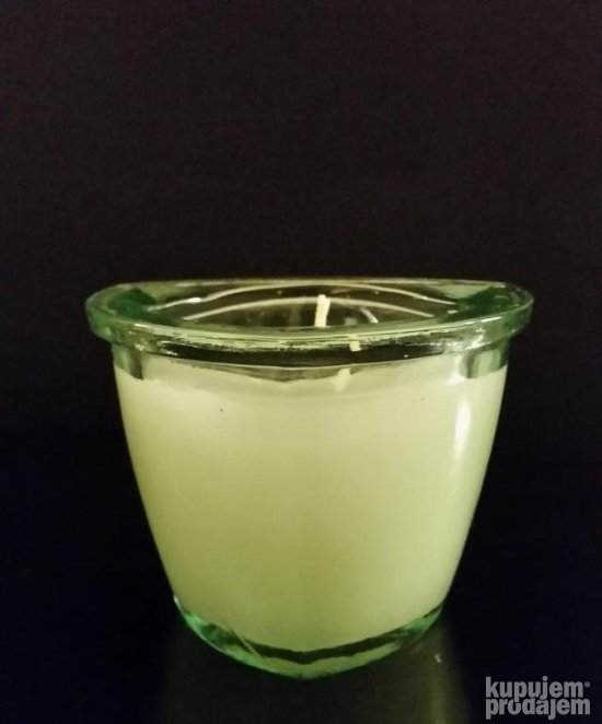 Italy, Ukrasna velika sveca sa debelim staklom, za pos.prili - KupujemProdajem