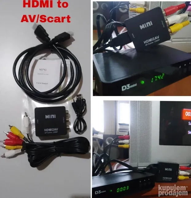 Resiver D3 mini HDMI za Televizore stare modele-HDMI to AV - KupujemProdajem