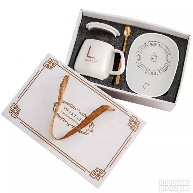 Solja za caj u setu sa grejacem, set za kafu idealan poklon ...