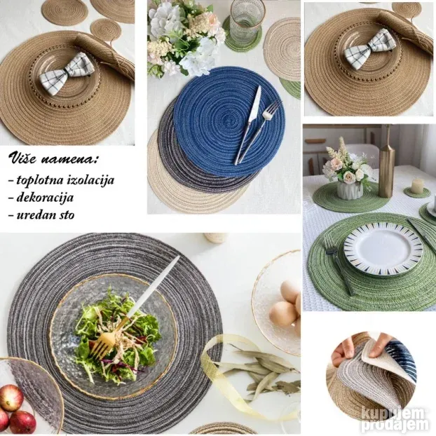 Okrugli podmetači za trpezarijski sto - dekorativni - KupujemProdajem