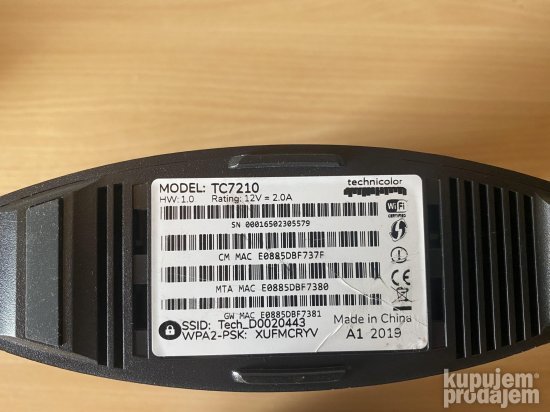TECHNICOLOR TC7210 16x4 DOCSIS 3.0 VoIP Kablovski Modem - KupujemProdajem