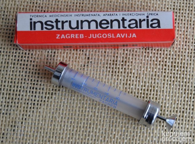 Špric stakleni Instrumentaria Zagreb 5 ml nekorišćen NOS - KupujemProdajem